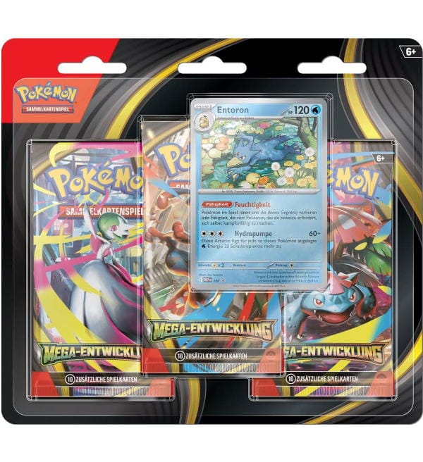 Pokemon Mega-Entwicklung - 3-Pack-Blister Entoron - Tedesca, Stickerpoint