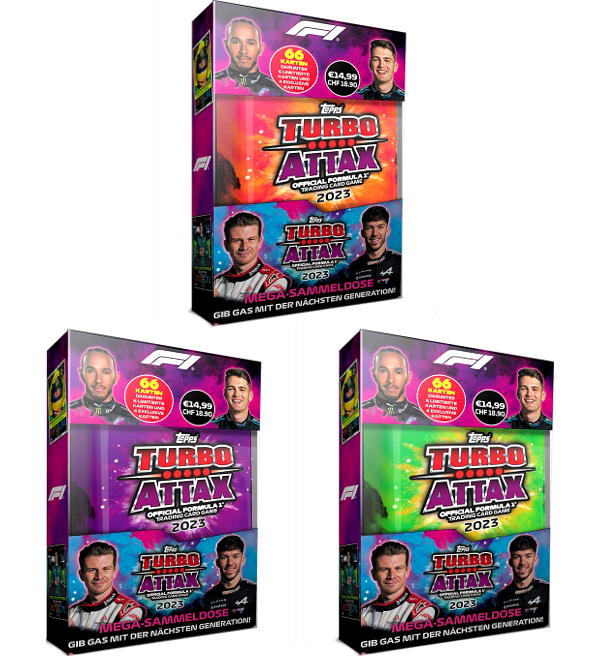 Topps F1 Turbo Attax 2023 Trading Cards - Mega-Tin Set, Stickerpoint